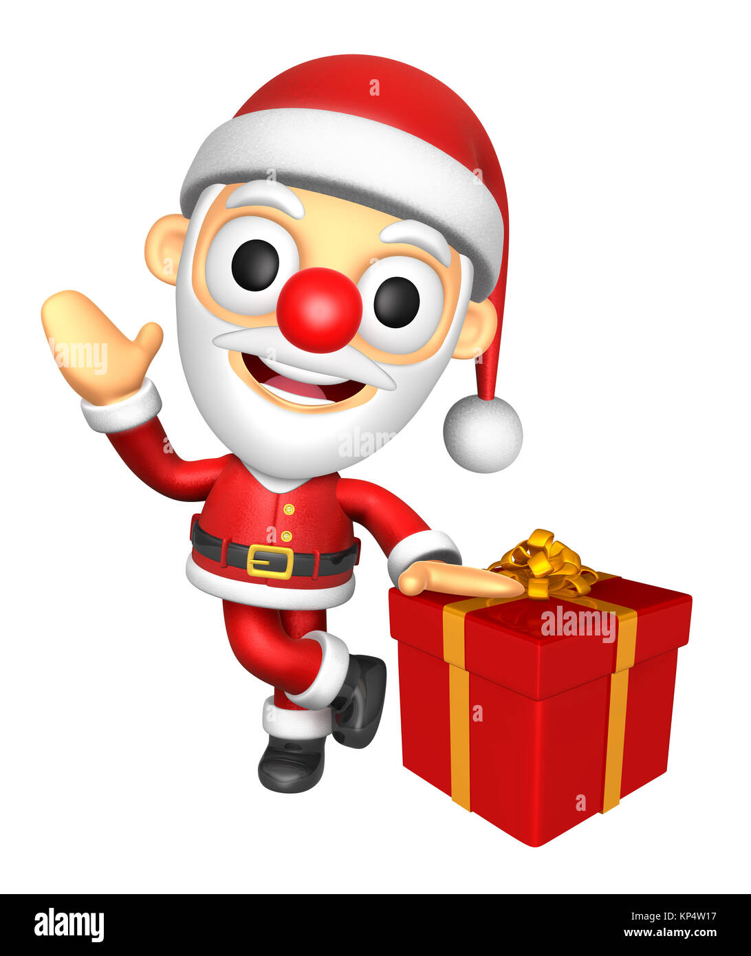 3D Santa mascot the right hand guides and the left hand is holding a ...