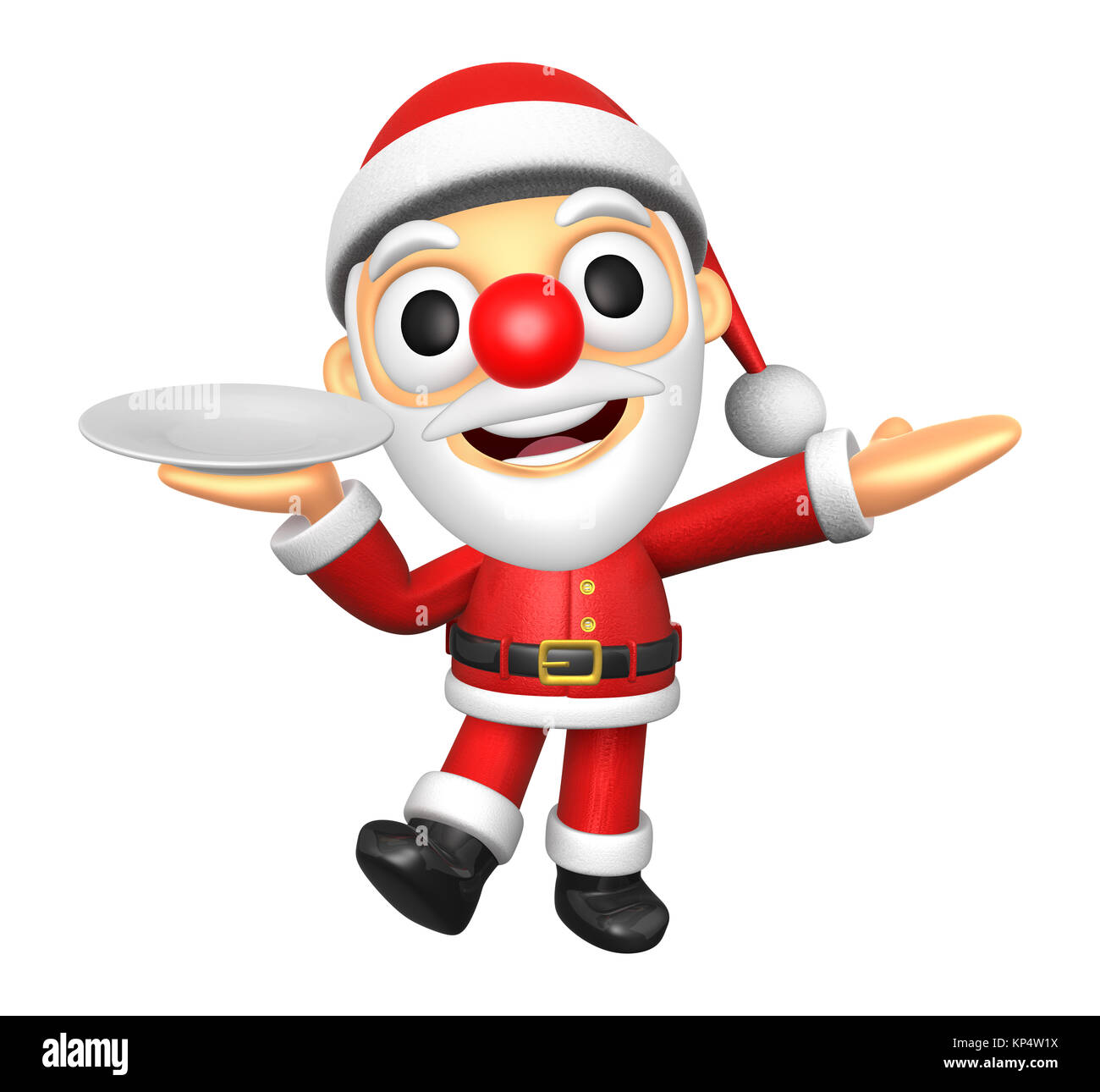 3D Santa mascot the right hand guides and the left hand is holding a ...