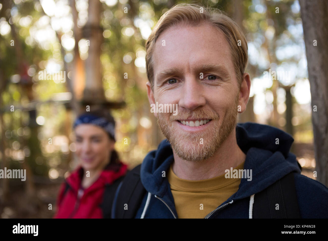 Close-up portrait of man with beard smiling Stock Photo - Alamy