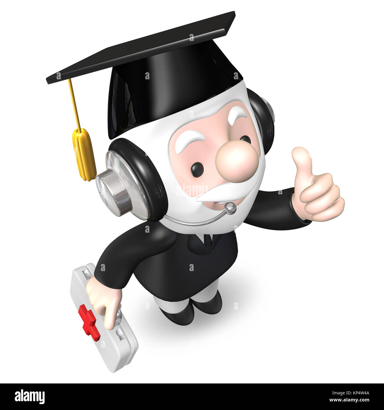 3d science doctor standing with first-aid kit Stock Photo - Alamy