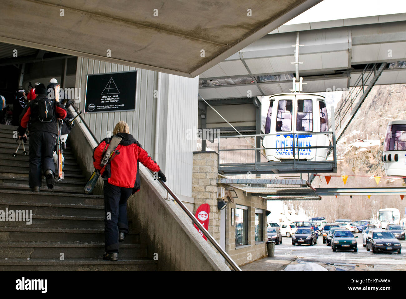 The cableway station, Valtournenche, Aosta Valley, Italy Stock Photo ...