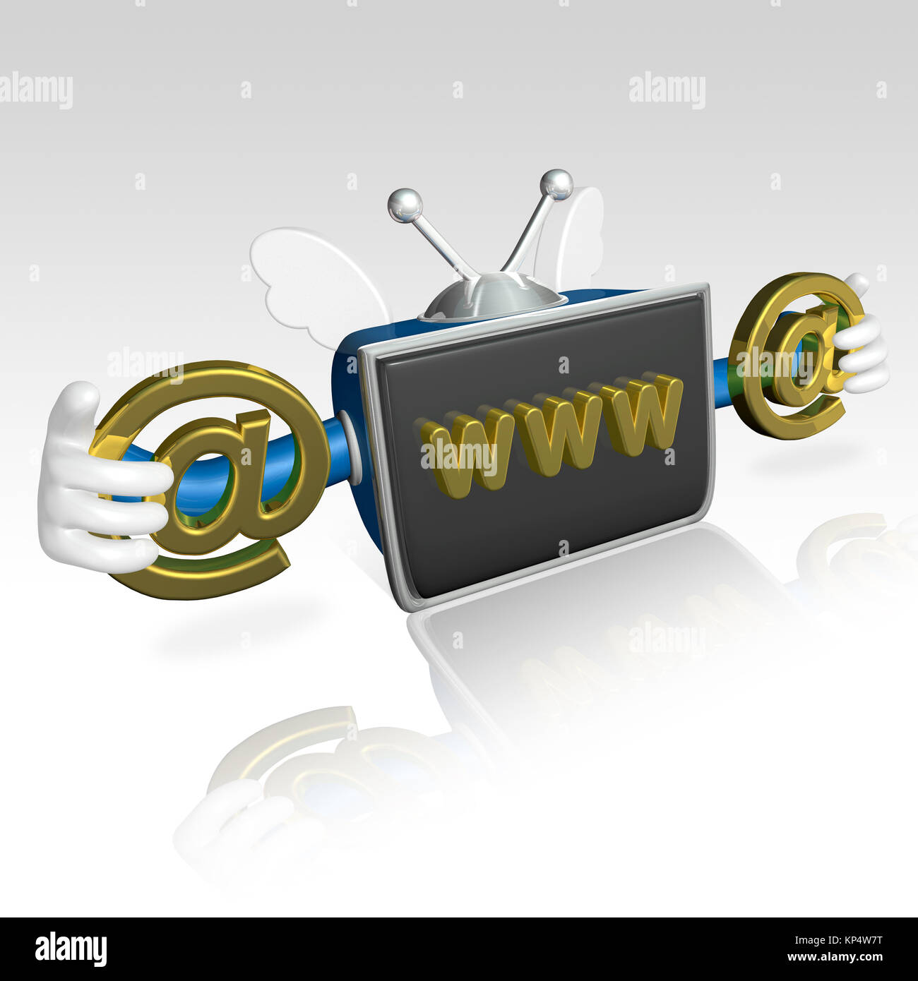 3d television man accessing Stock Photo - Alamy