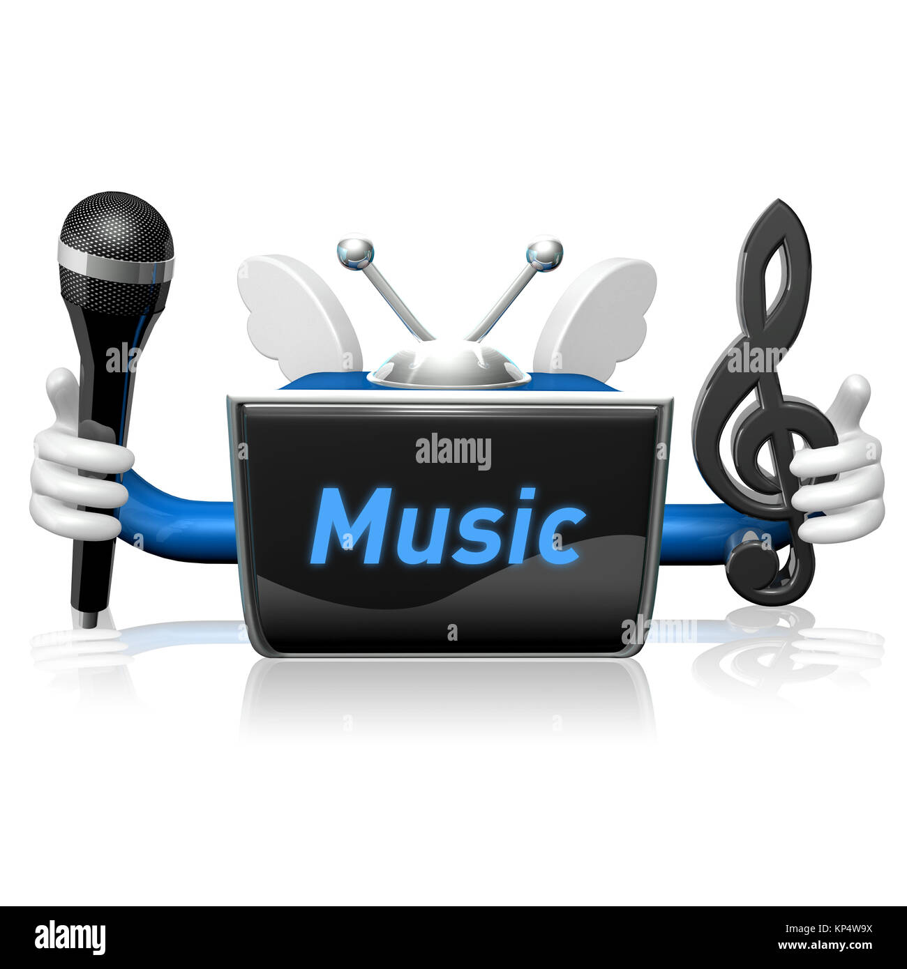 3d television man playing Stock Photo - Alamy