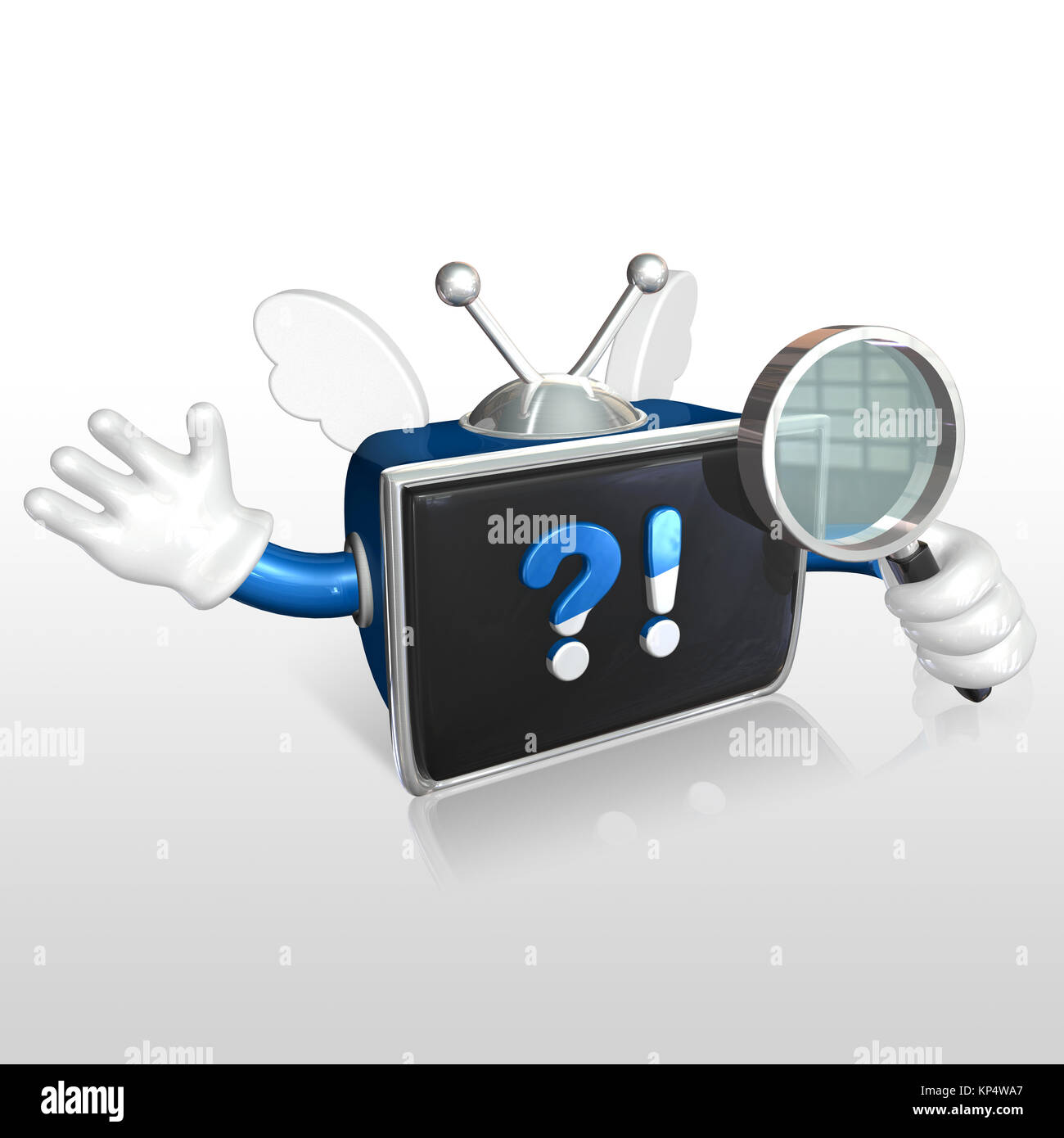 3d television man researching Stock Photo - Alamy