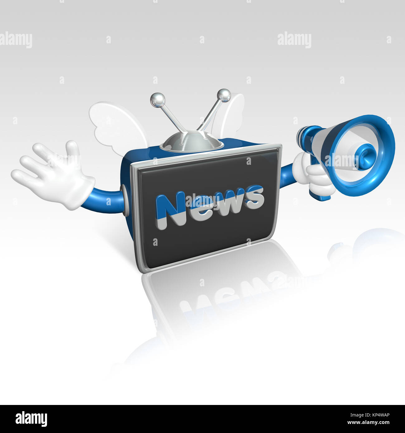 3d television man speaking Stock Photo - Alamy