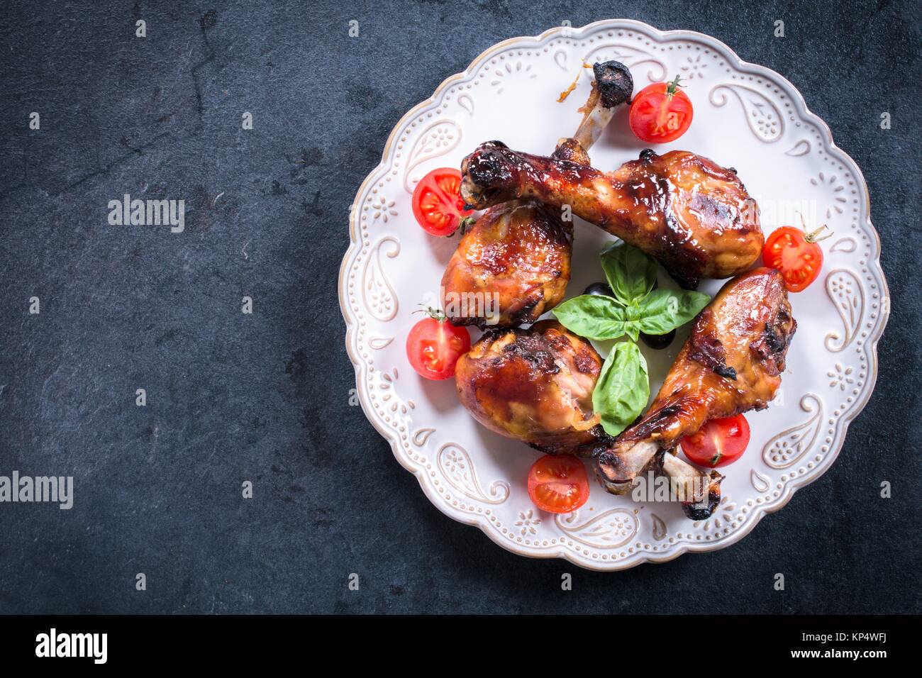 Plate with chicken meat Stock Photo - Alamy