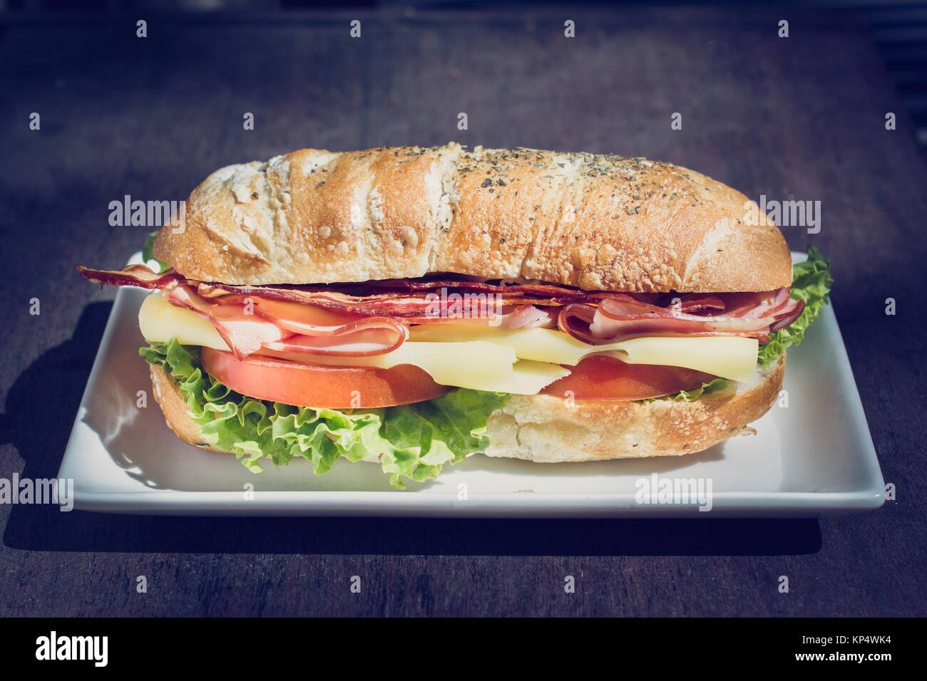 Sandwich meal in plate Stock Photo - Alamy