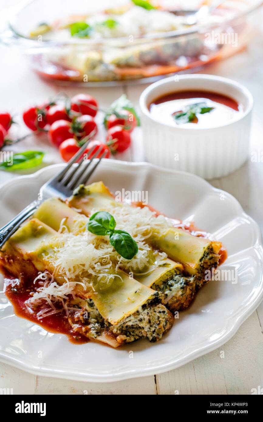 Served cannoli pasta Stock Photo - Alamy