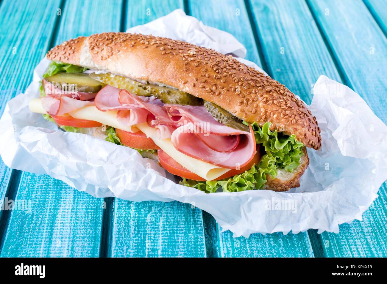 Submarine sandwich packed Stock Photo - Alamy