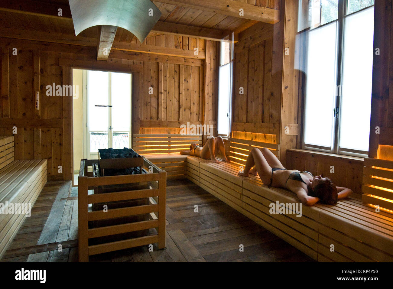 Sauna hay, Terme di Prè-Saint-Didier, Aosta Valley, Italy Stock Photo ...
