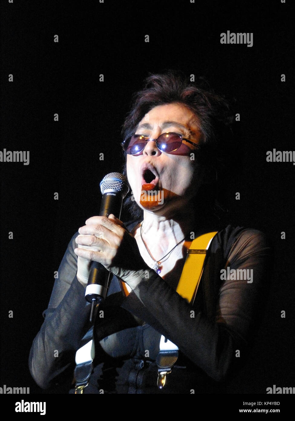 Yoko Ono in concert at Pontins, Camber Sands, East Sussex. This ...