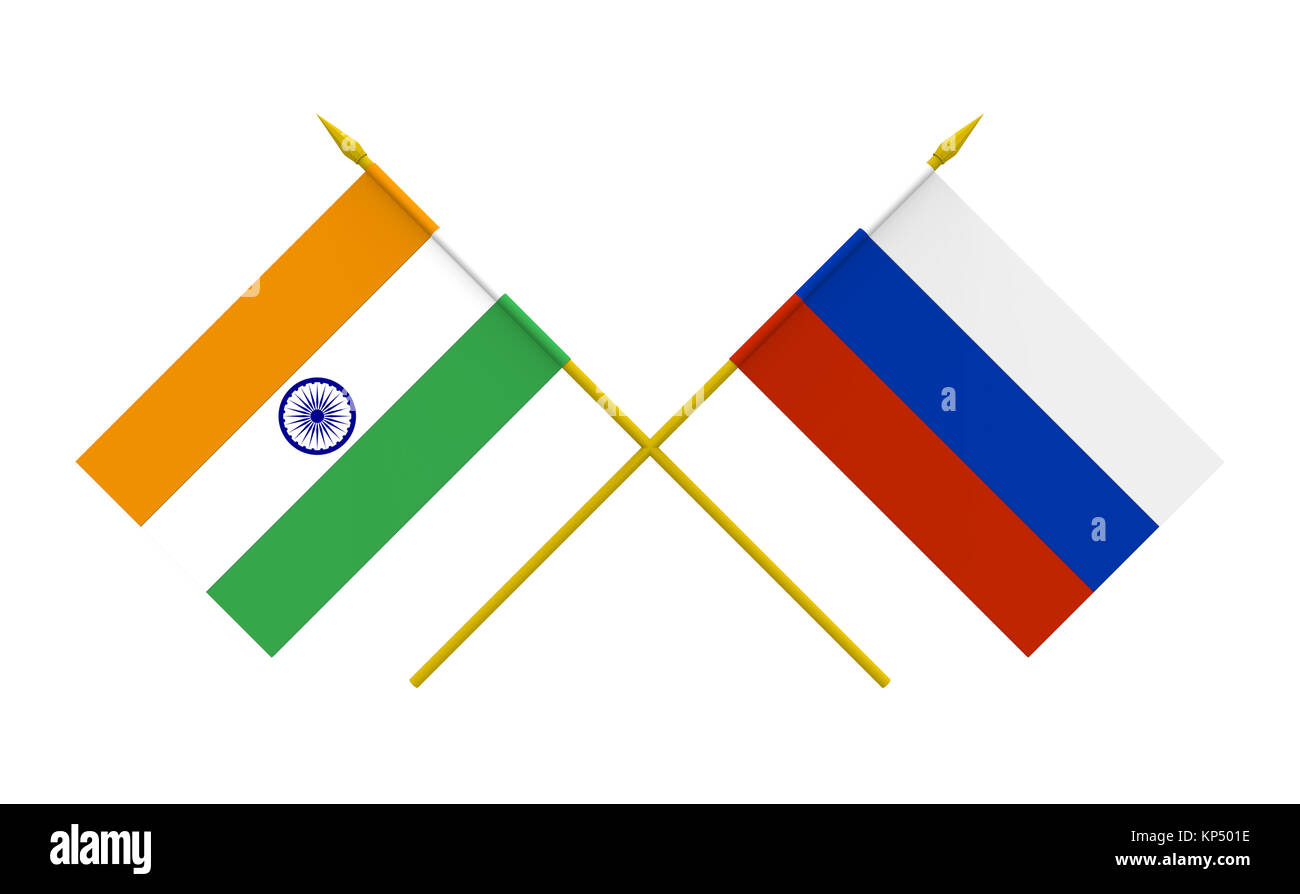 Flags, India and Russia Stock Photo - Alamy