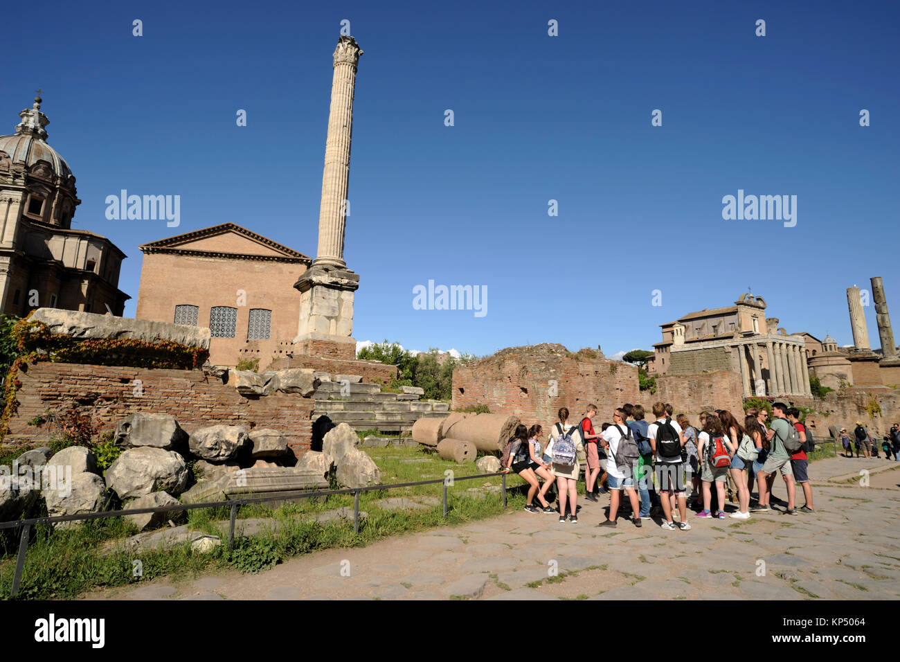 Italy, Rome, Roman Forum, column of Phocas and Via Sacra (Sacred Street ...