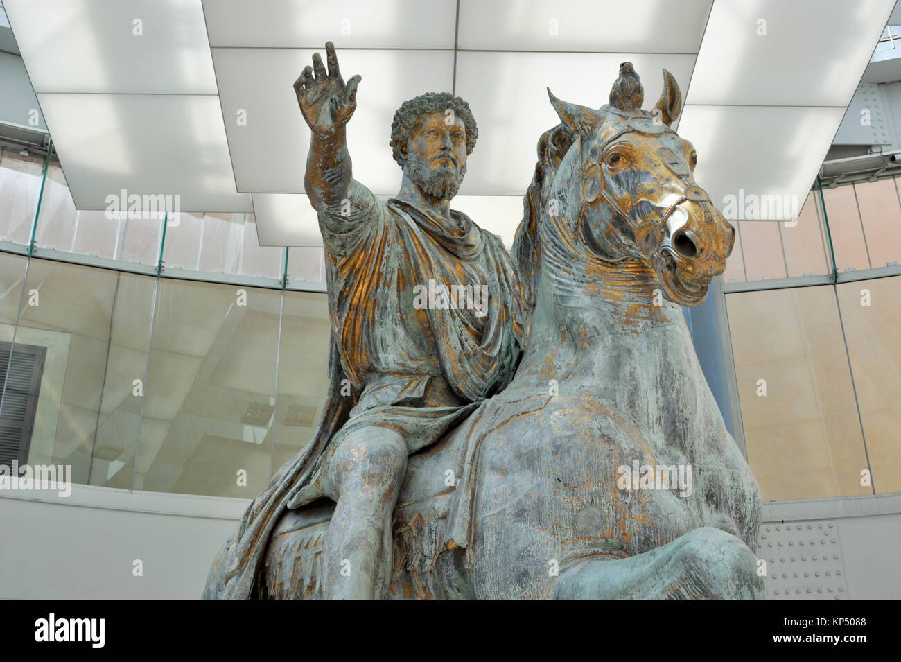 Italy, Rome, Capitoline Museums, Musei Capitolini, statue of Marcus ...