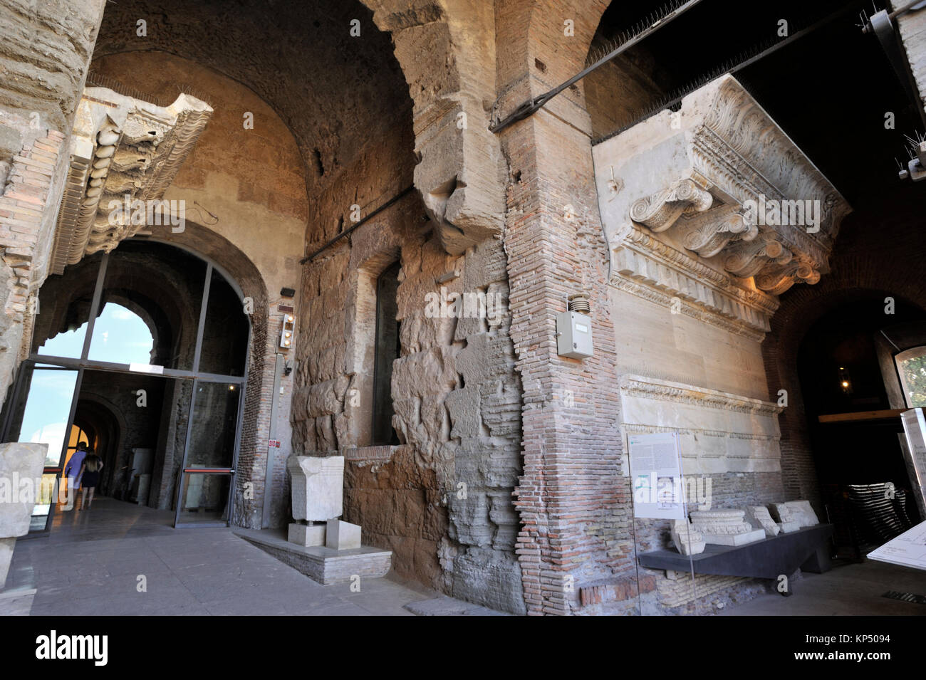 Italy, Rome, Capitoline Museums, Tabularium with the architrave of the ...