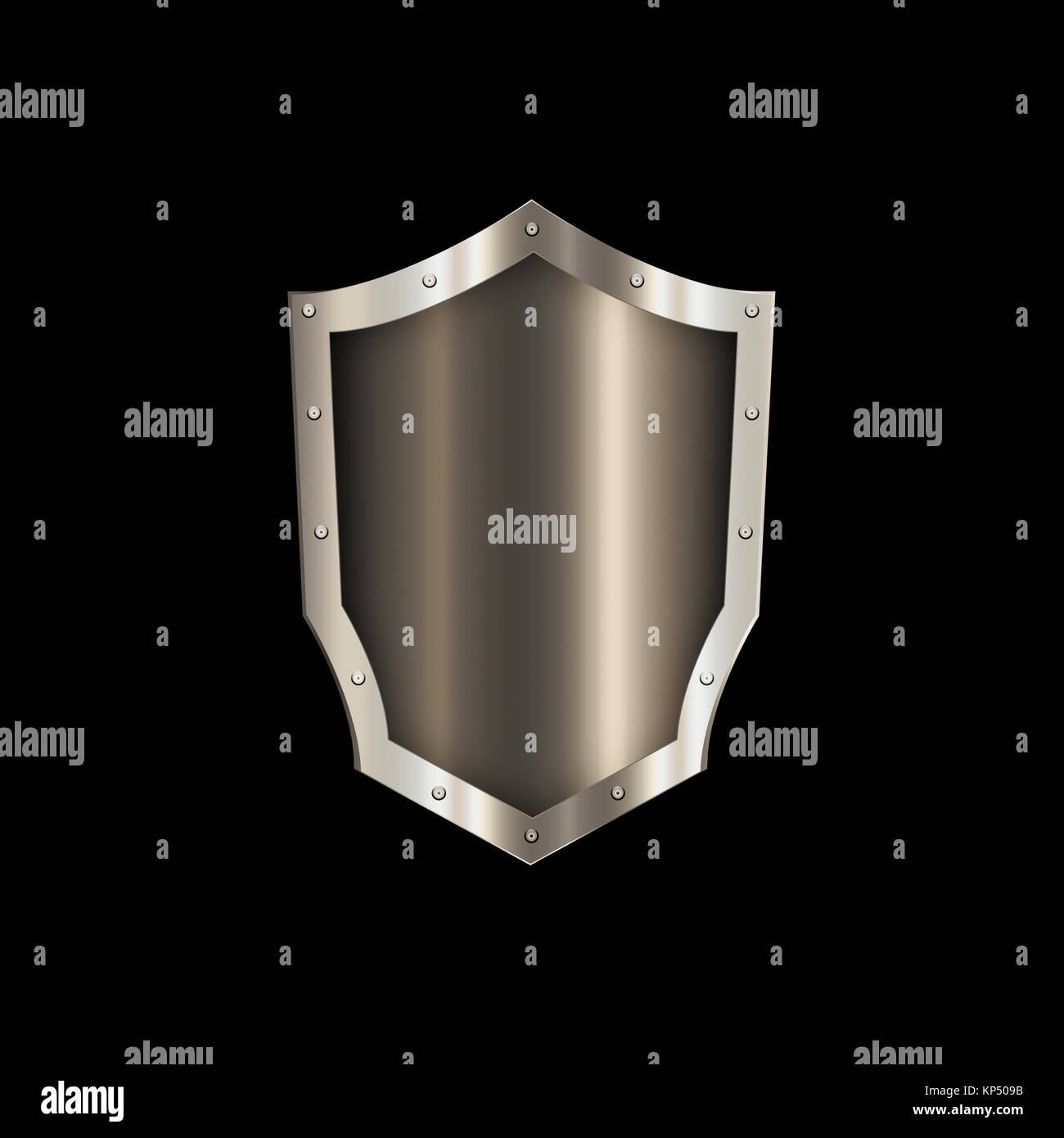 Abstract chrome shield and banner on a black background Stock Photo - Alamy