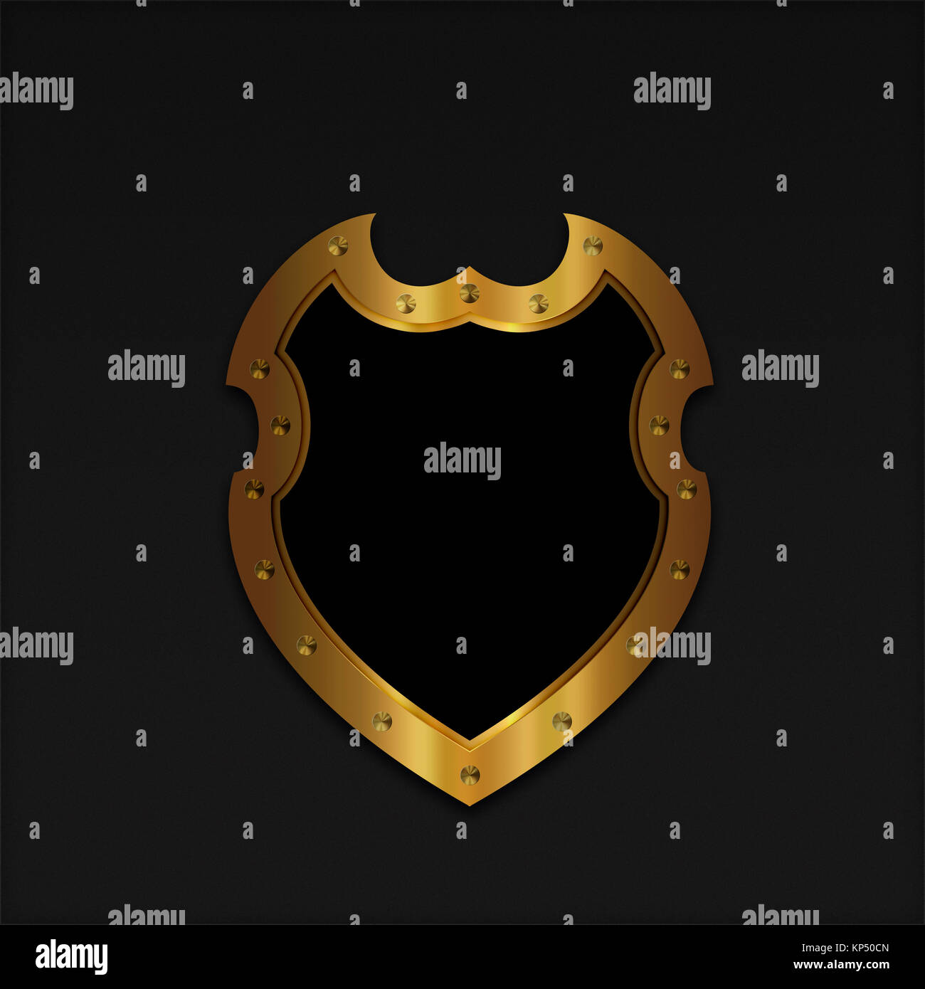 Gold medieval shield rivets design hi-res stock photography and images ...