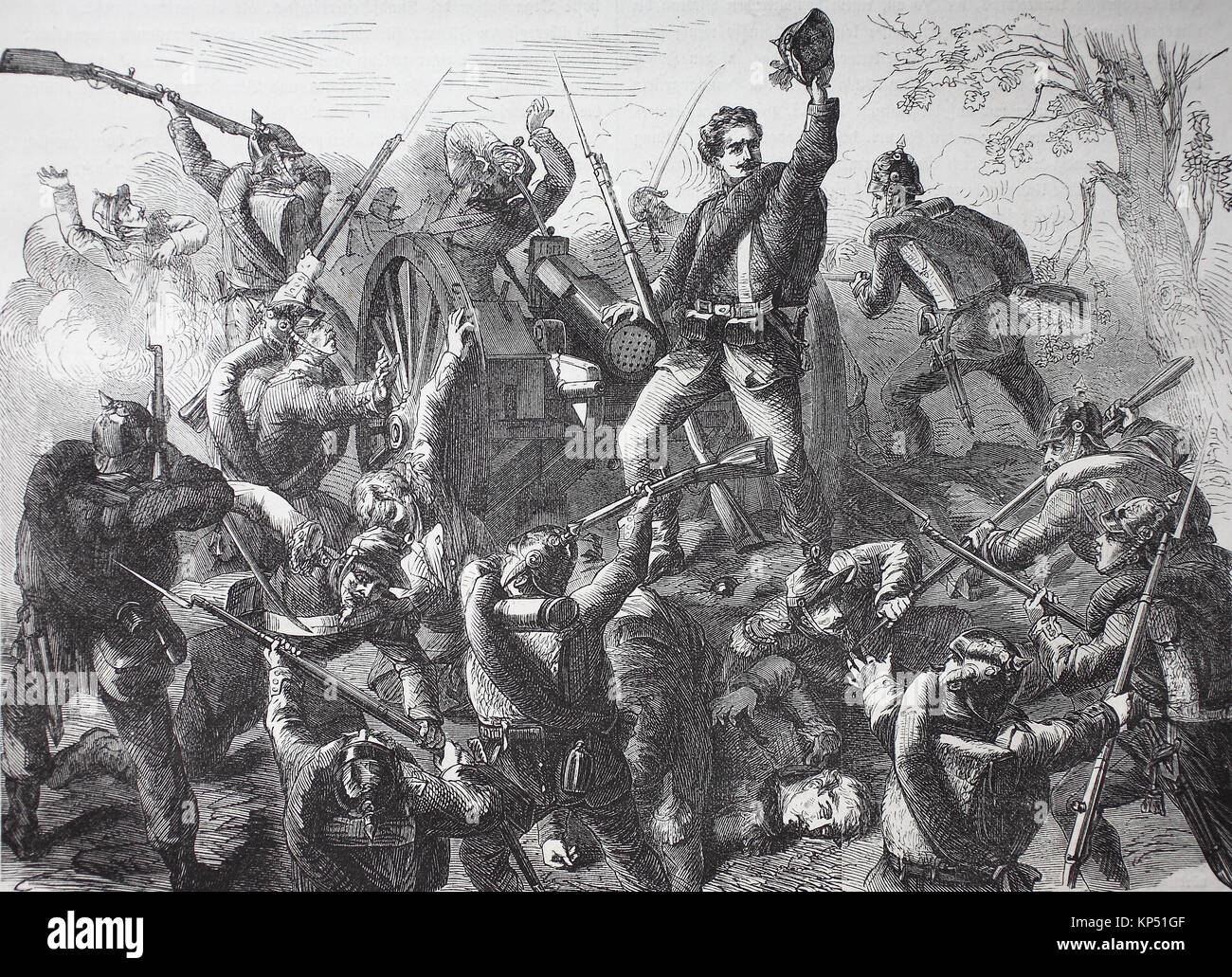 Conquest of a French mitrailleuse near Woerth, France, German-French ...