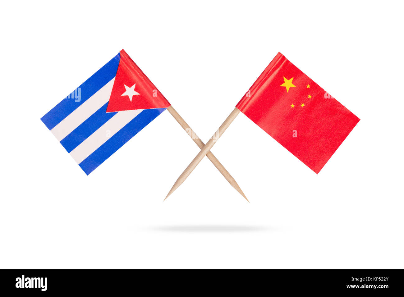 Crossed mini flags Cuba and China Stock Photo - Alamy