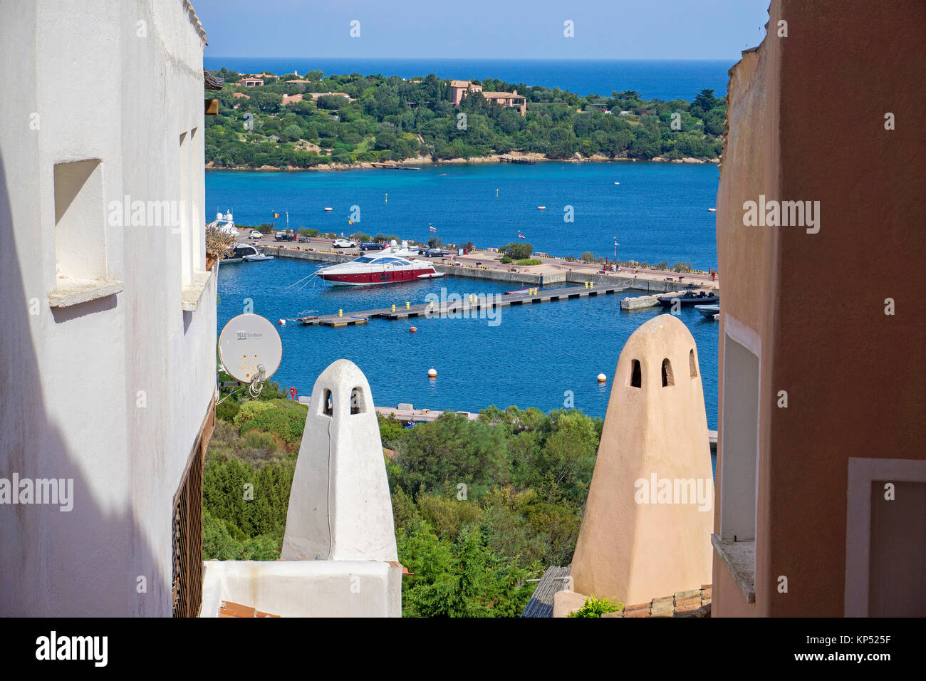 View between houses entrance of the Marina, Yacht harbour of Porto ...