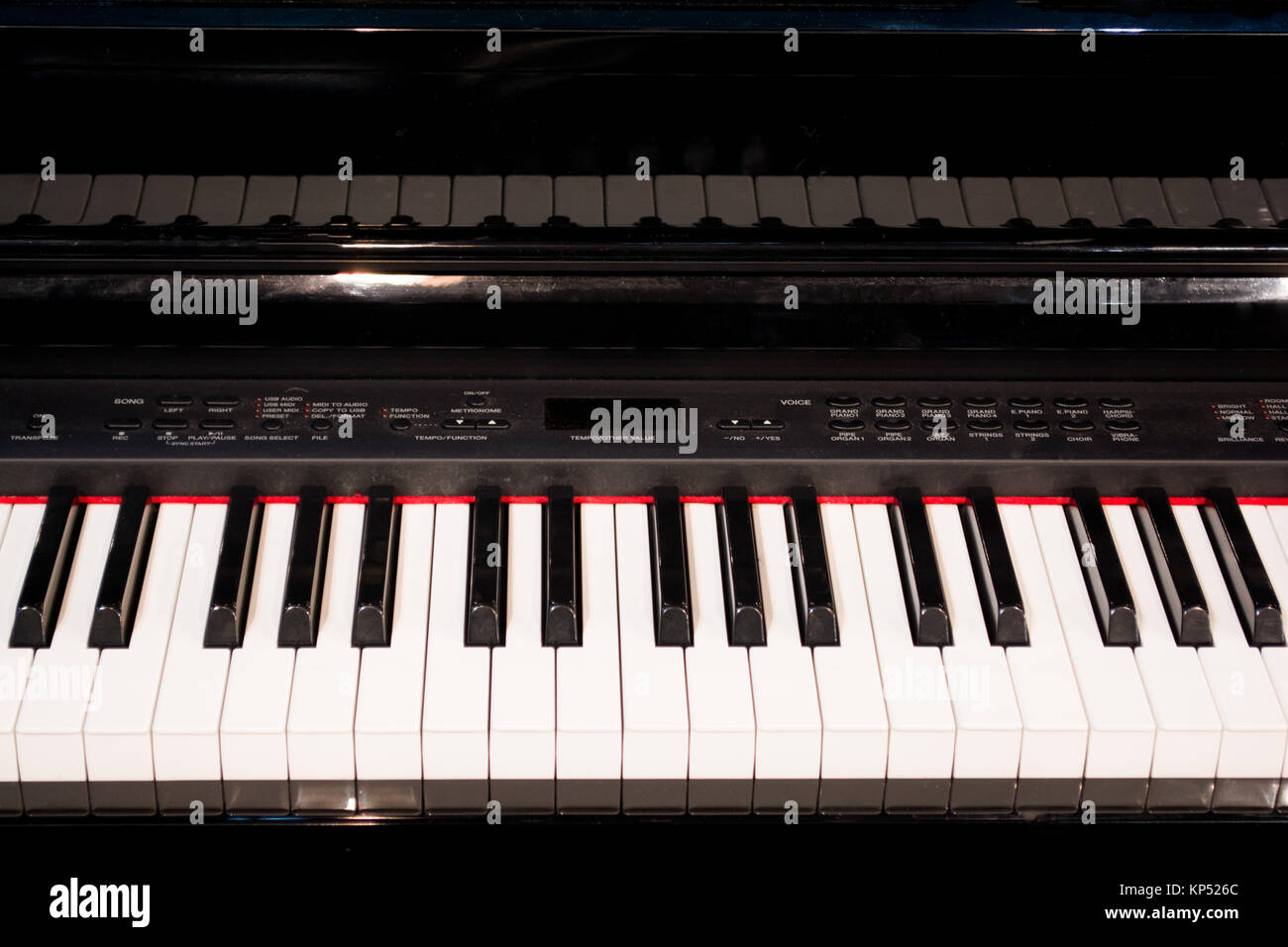 close up of electronic piano keys close frontal view Stock Photo - Alamy