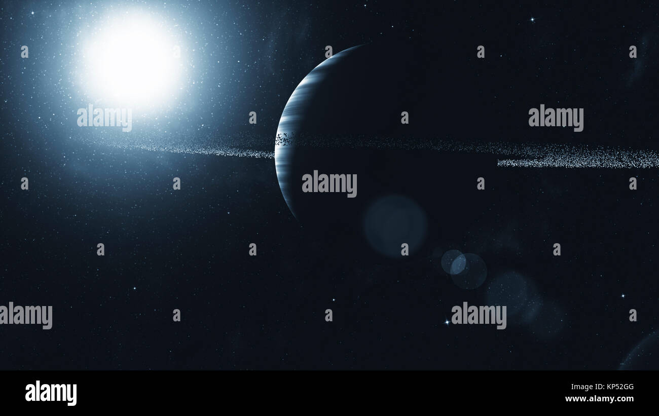 Gas giant with ring system of ice particles. Outer Space, Cosmic Art ...