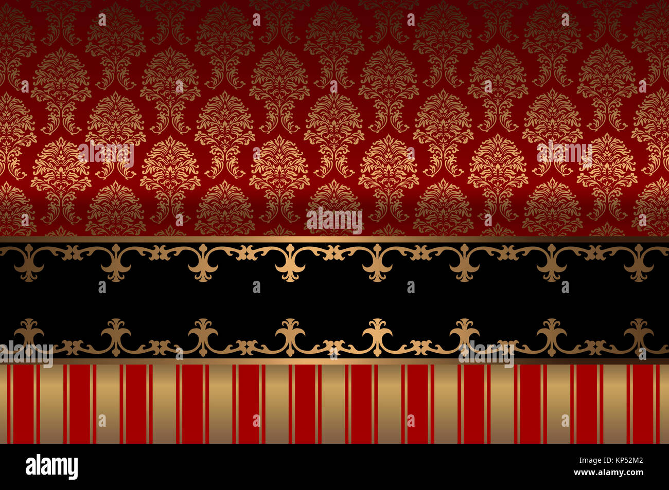 Gold and red background with decorative ornament Stock Photo - Alamy