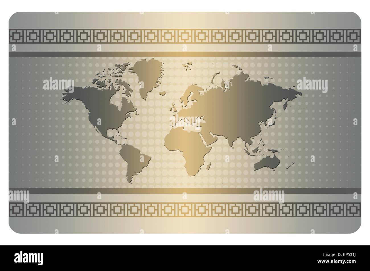 Template of business card with world map and halftone patterns ...