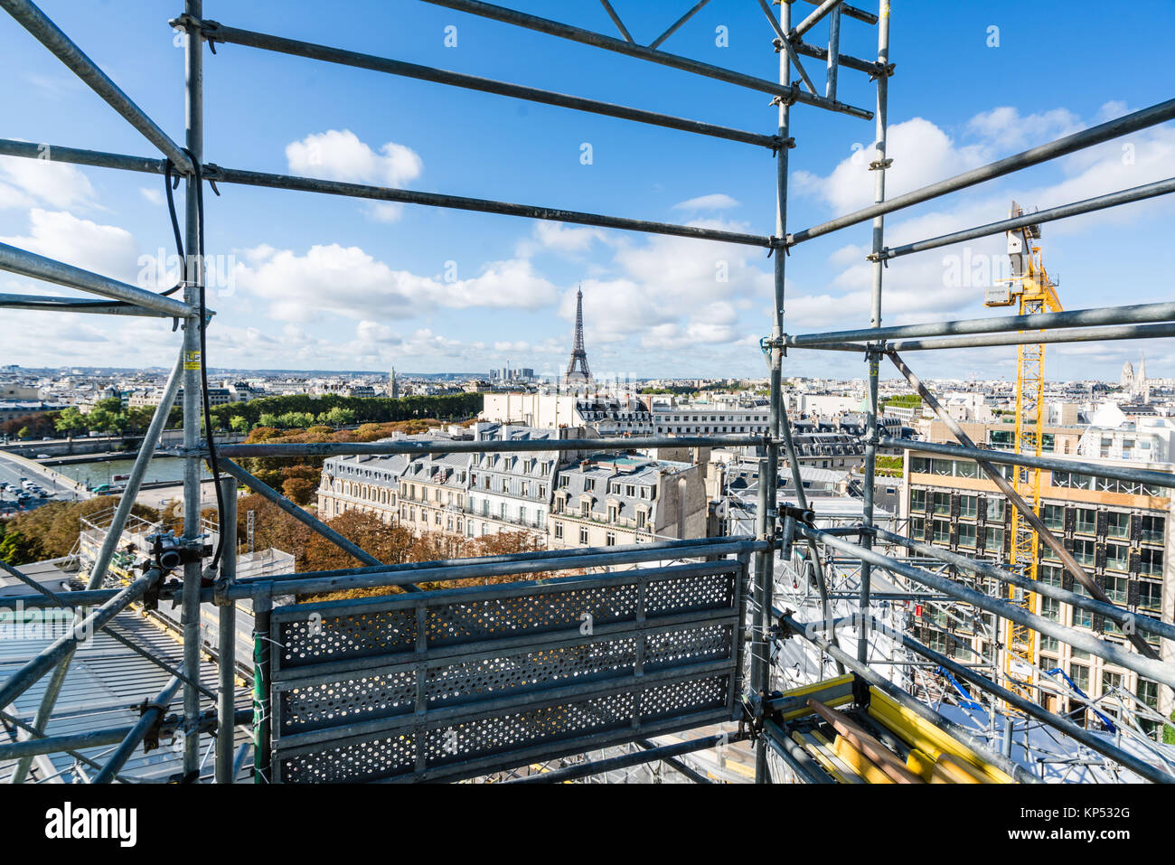 View of the Eiffel Tower from a scaffold, Paris France Stock Photo - Alamy