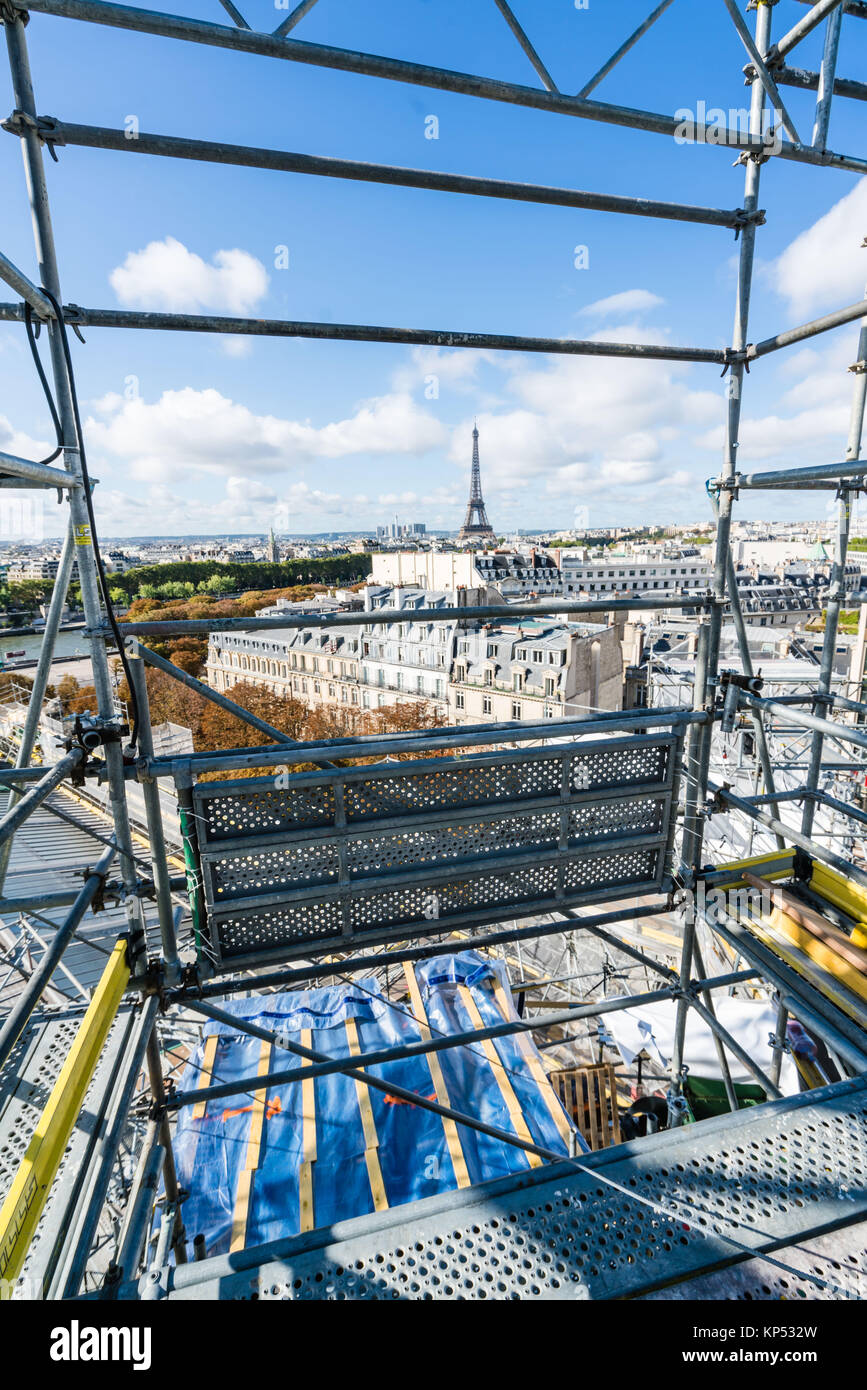 View of the Eiffel Tower from a scaffold, Paris France Stock Photo - Alamy