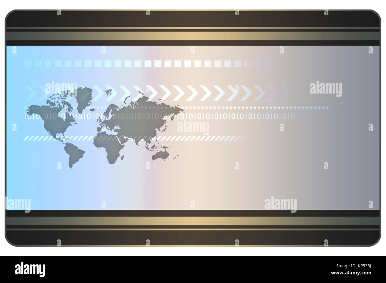 Template of business card with world map and abstract elements for the ...
