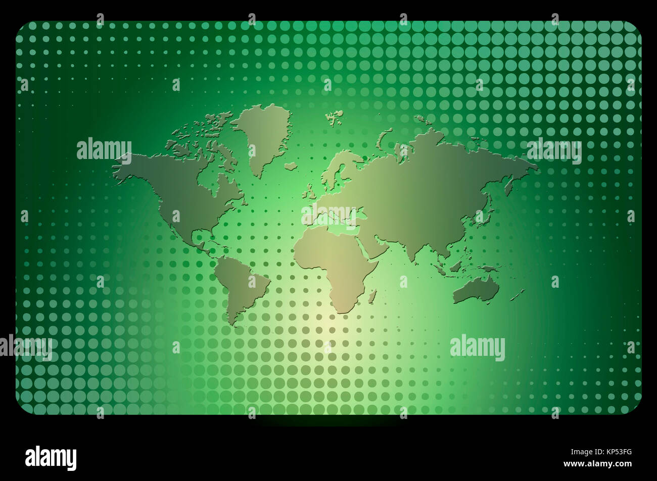 Abstract green background with halftone pattern and world map Stock ...