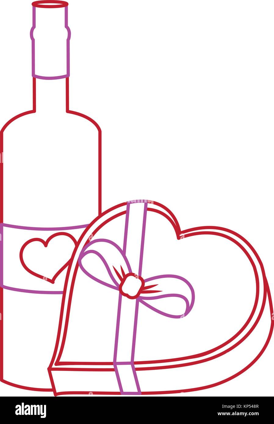 Bottle wine box chocolate Stock Vector Images - Alamy