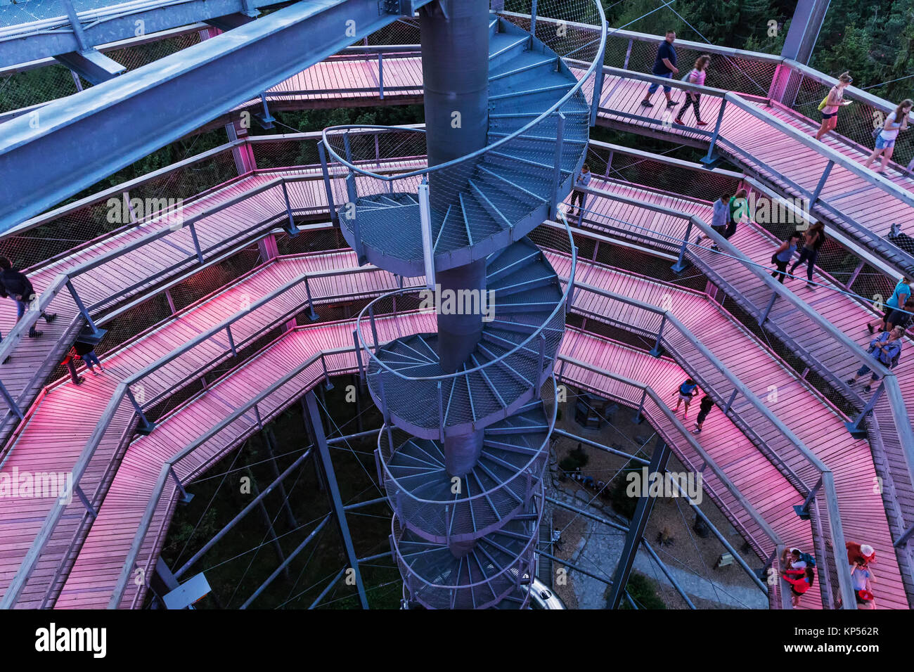 Treetop Walkway in Lipno, Sightseeing trail in tree crowns. Wooden ...