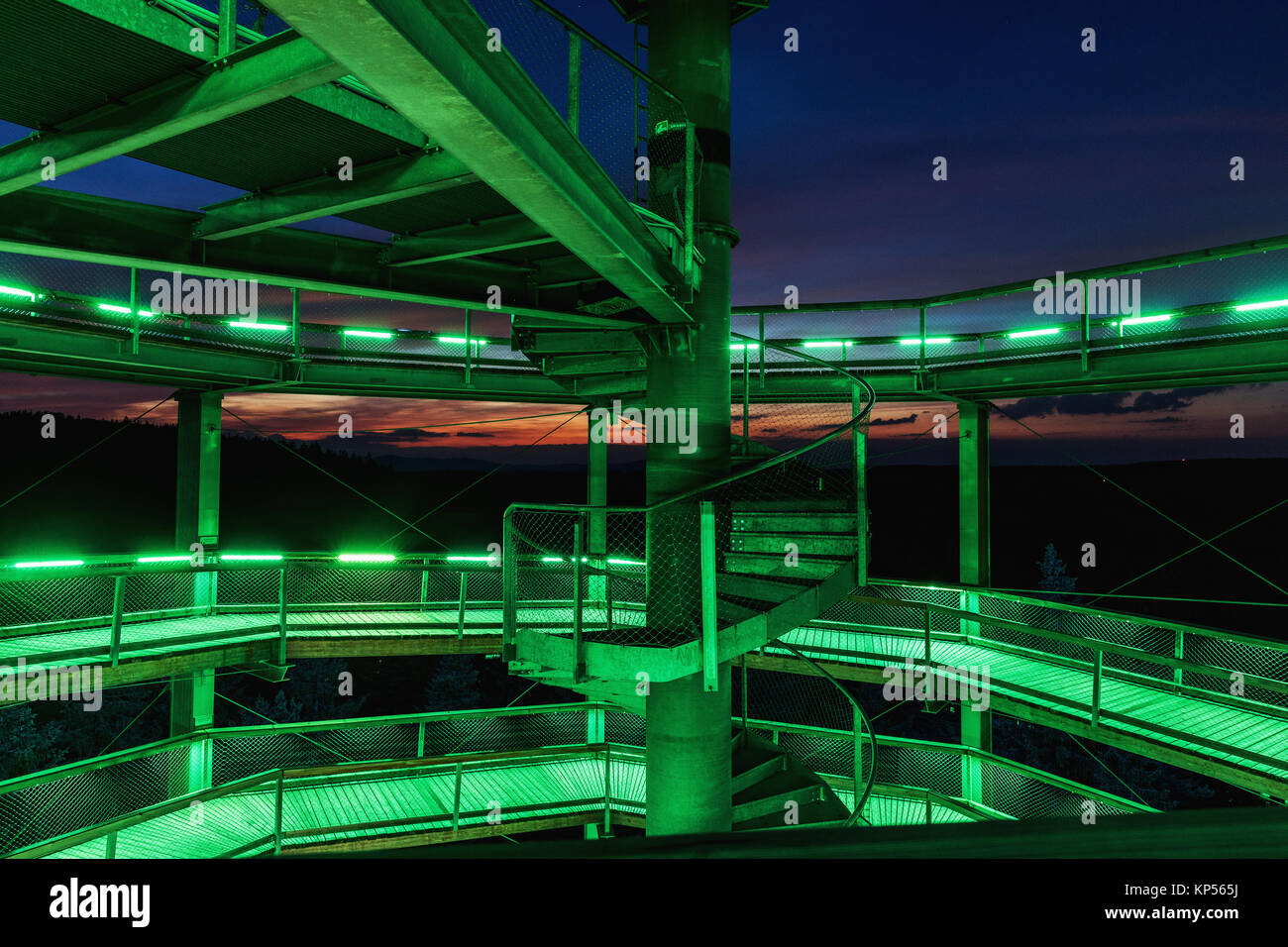 Treetop Walkway in Lipno, Sightseeing trail in tree crowns. Wooden ...