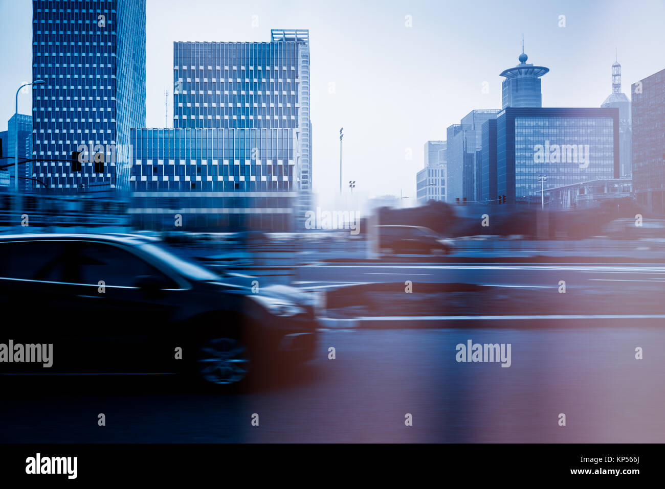 urban street view with cityscape in background Stock Photo - Alamy