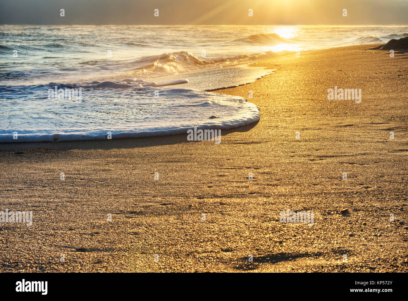 beach, seaside, the beach, seashore, sunrise, waves, sunlight, morning ...