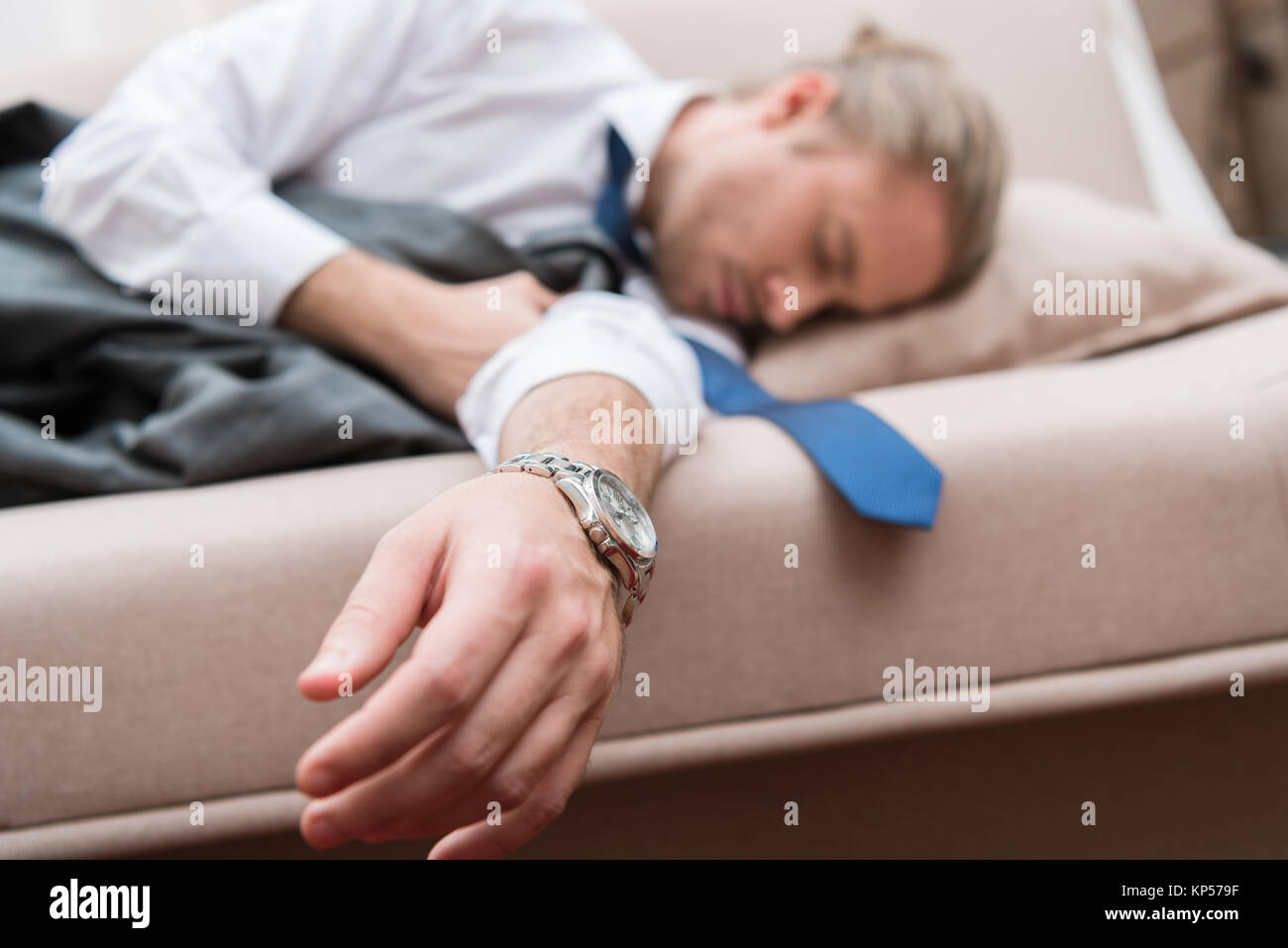 Tired person sofa hi-res stock photography and images - Alamy