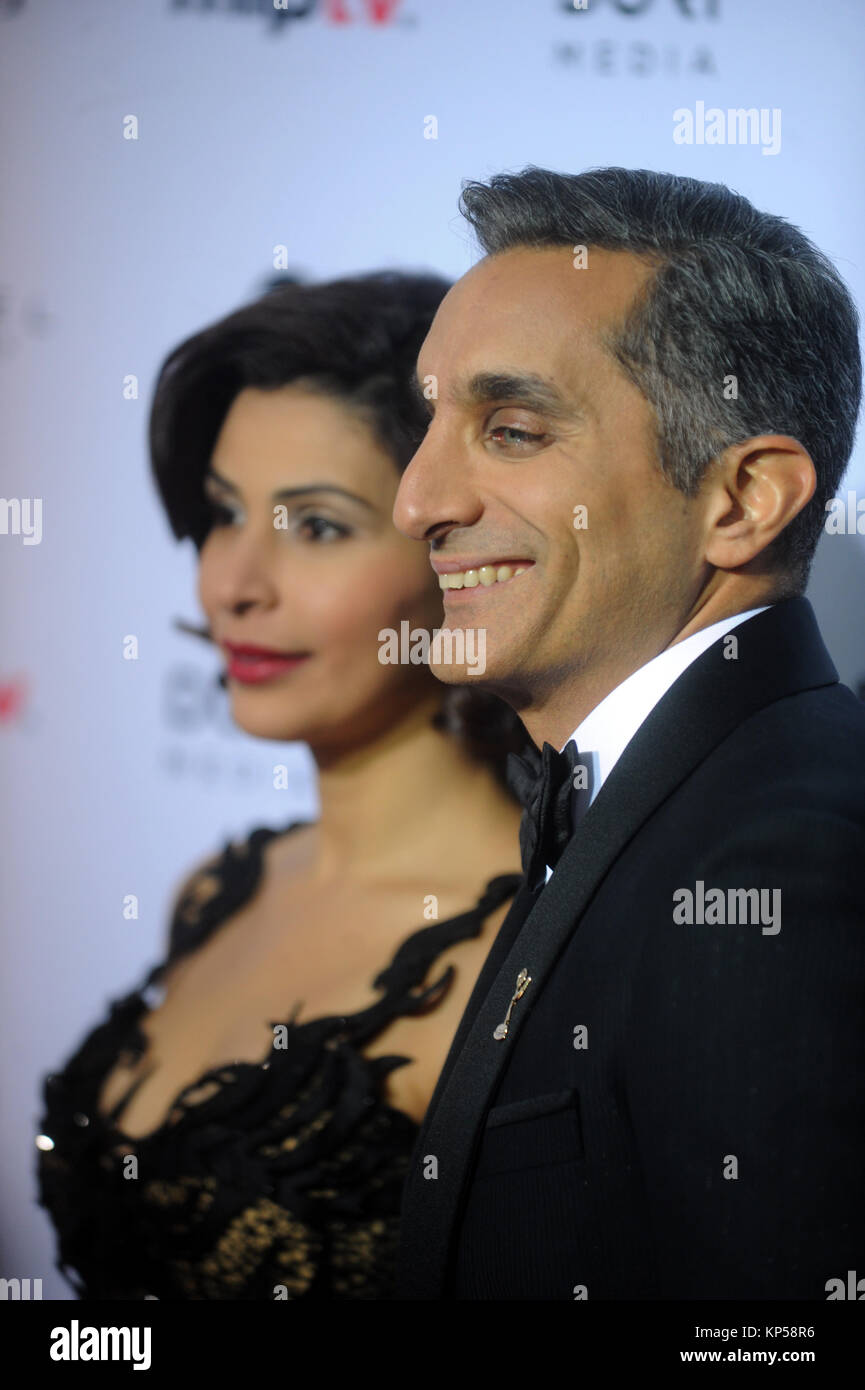 NEW YORK, NY - NOVEMBER 23: Bassem Youssef, Hala Youssef attends the ...
