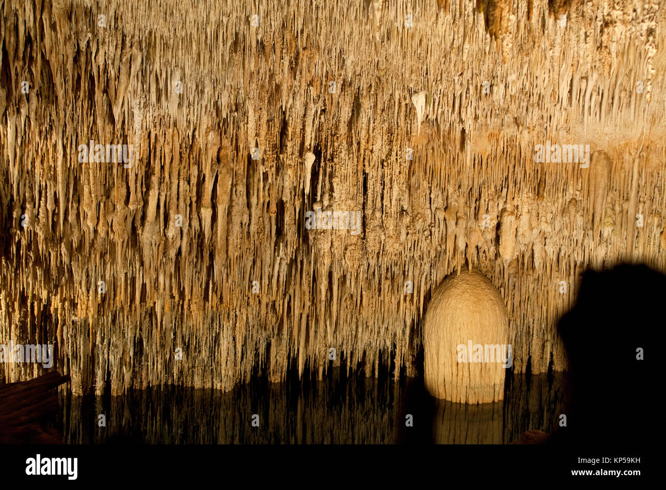 Caves of Drach with many stalagmites and stalactites. Majorca, Spain ...