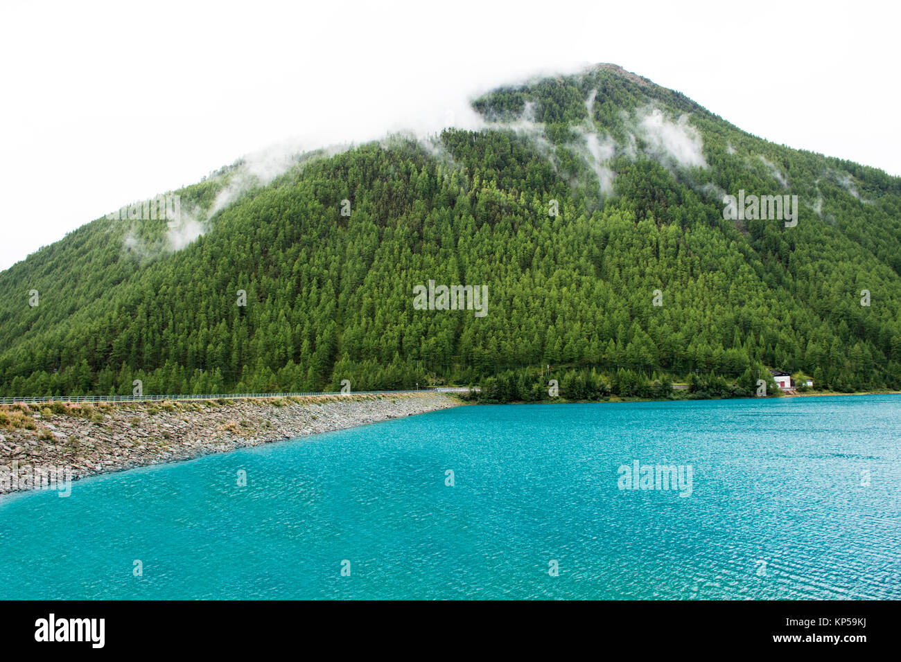 View landscape of Apls mountain and Vernagt-Stausee Lake in Vernago ...