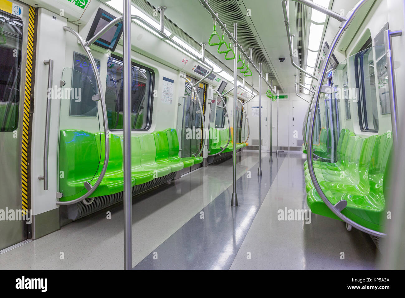 interior view of subway carriage,public transportation Stock Photo - Alamy