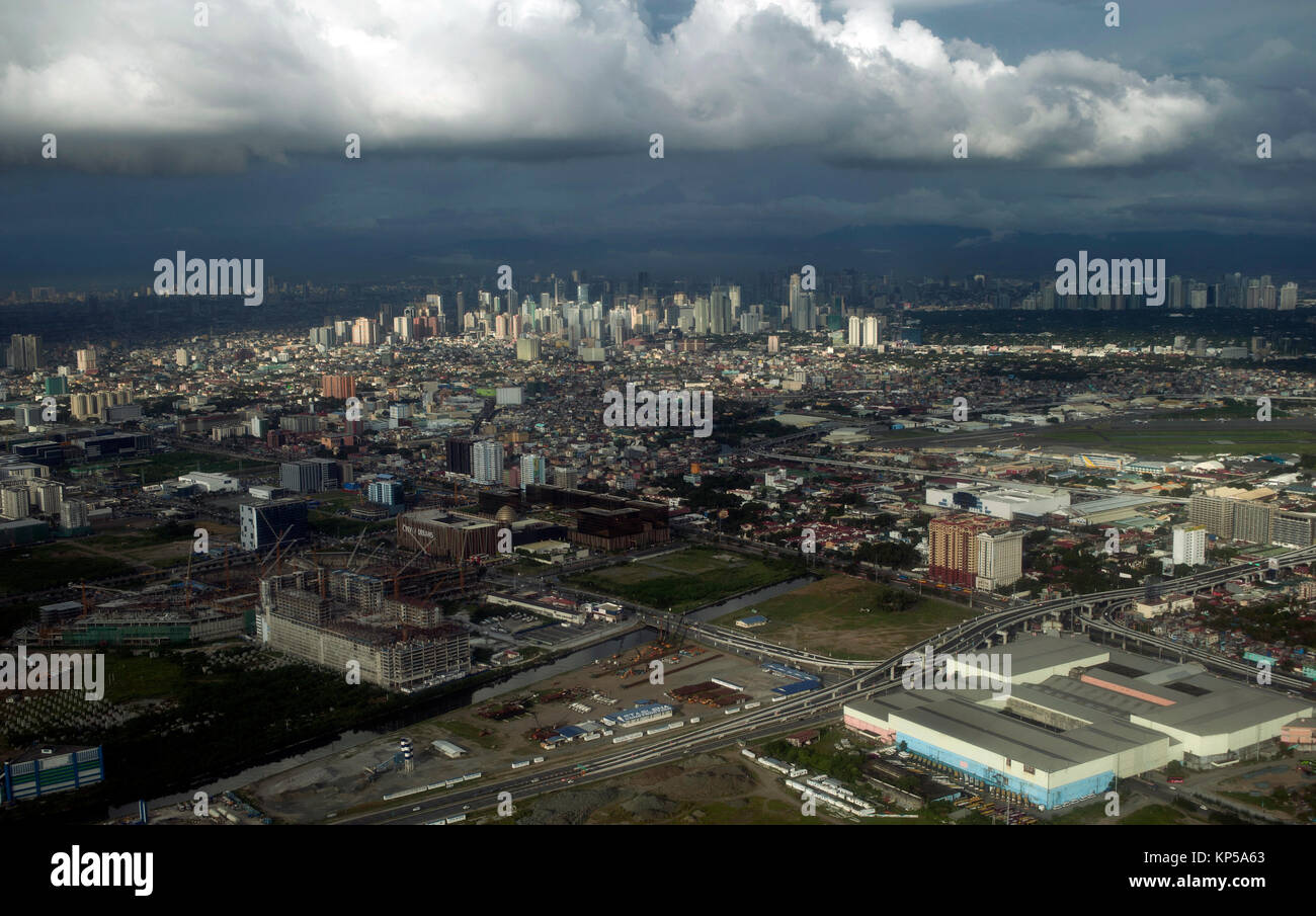 Aerial view of the city of Manila, Philippines, South East Asia Stock ...
