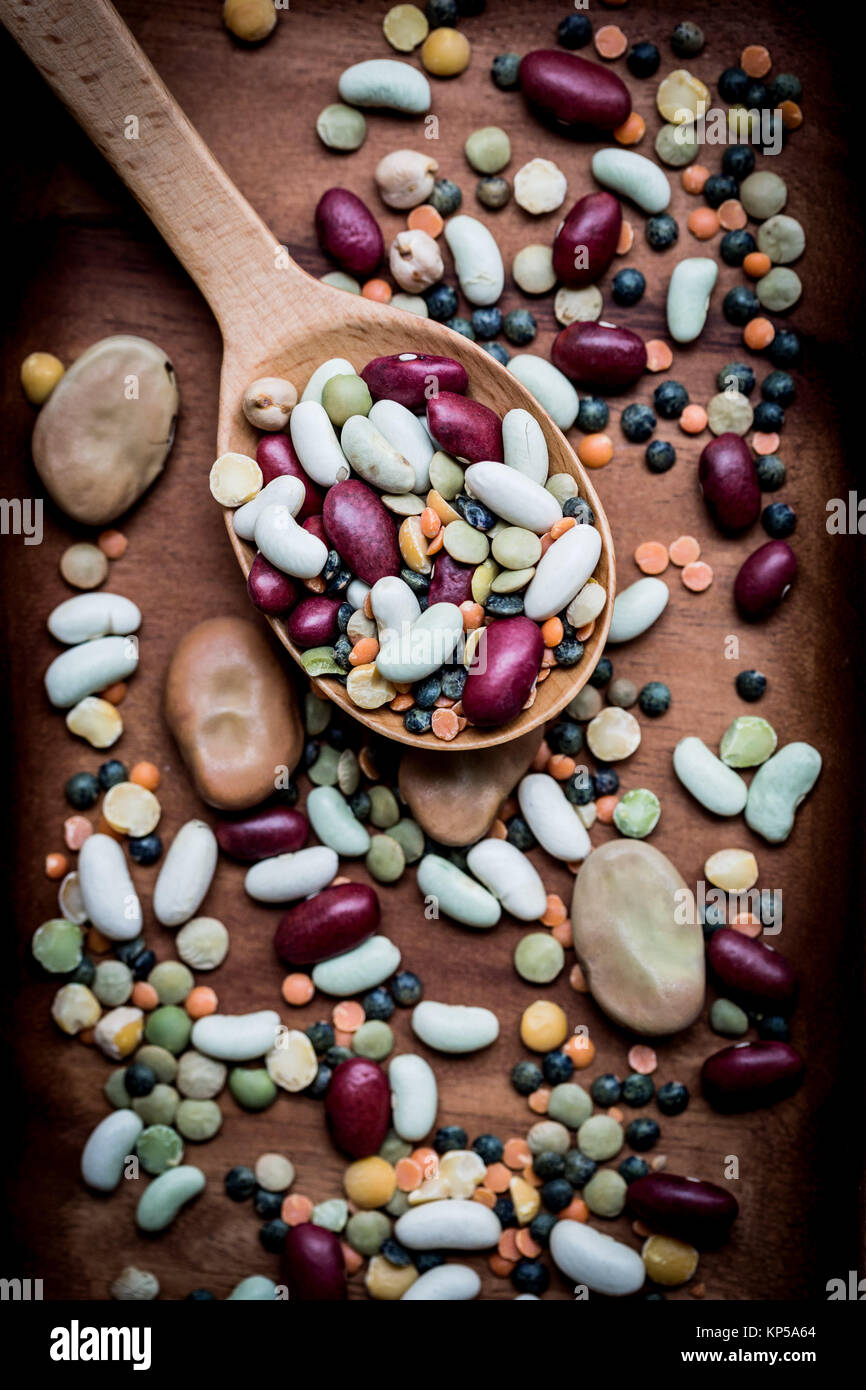 Assorted beans and pulse Stock Photo - Alamy