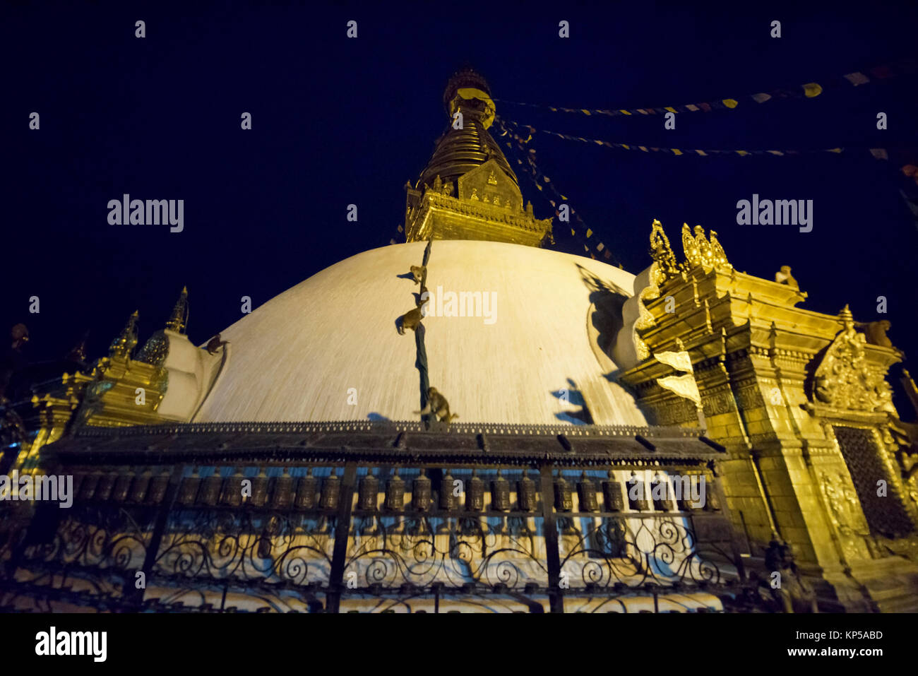 Monkeys playing at Swayambhunath, the Monkey Temple, Kathmandu, Nepal ...