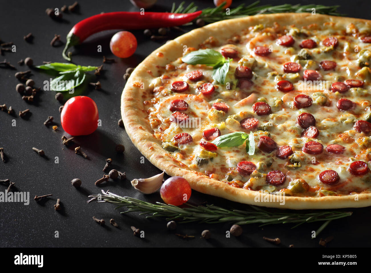 pizza on the table Stock Photo - Alamy