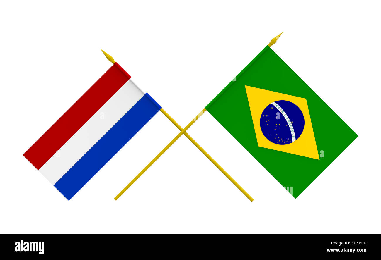 Flags, Brazil and Netherlands Stock Photo - Alamy