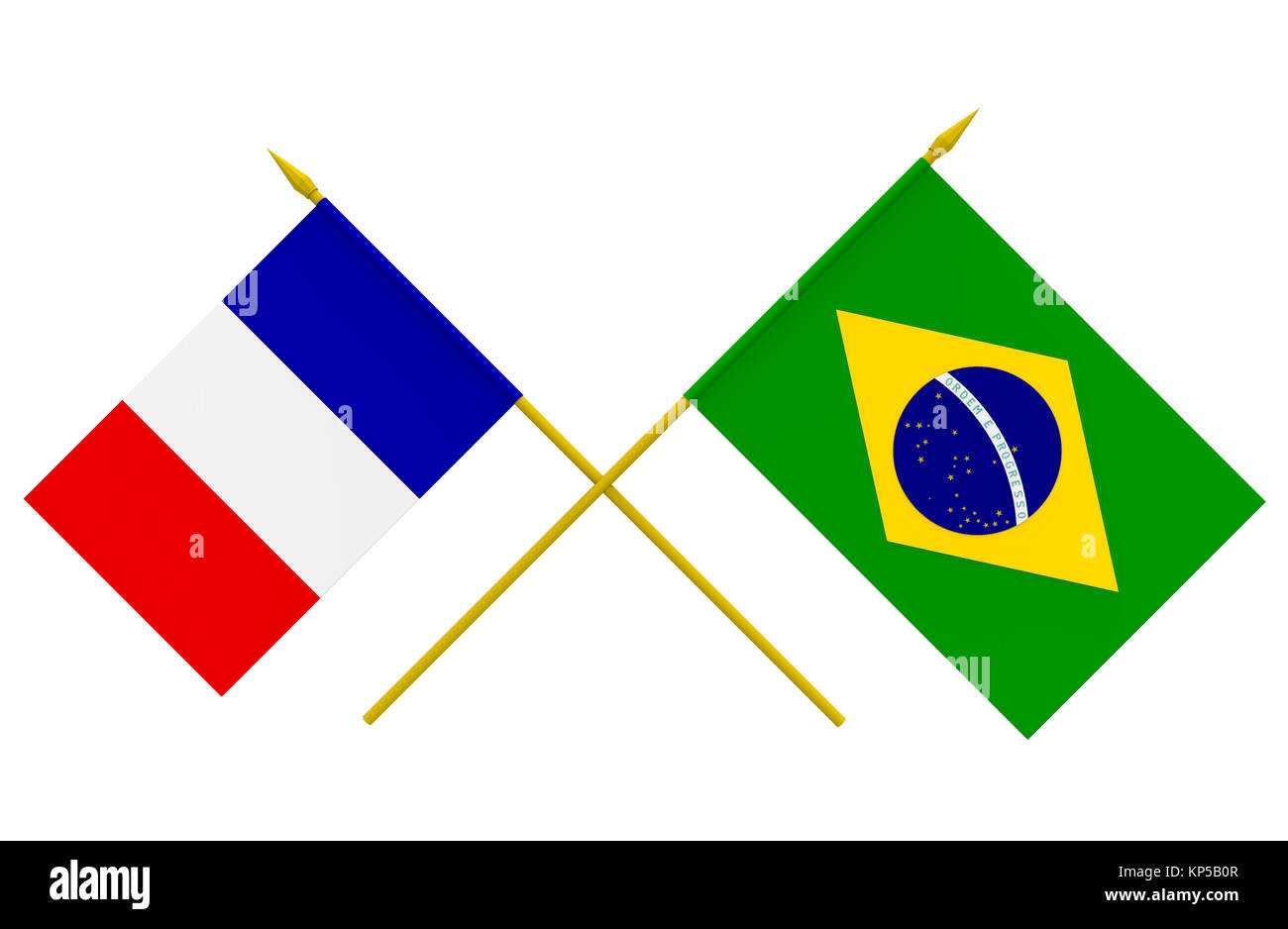 Flags, France and Brazil Stock Photo - Alamy