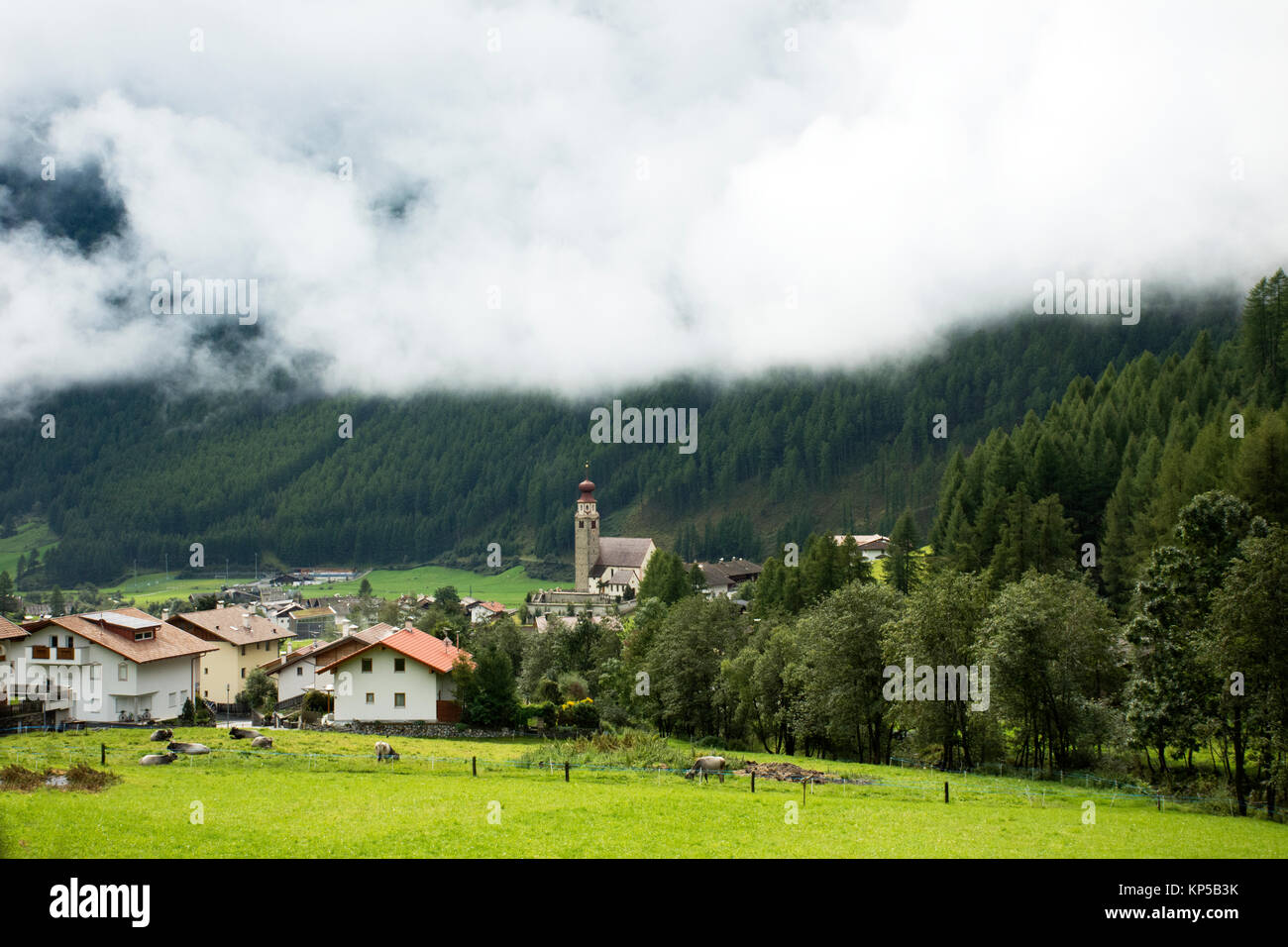 View landscape and cityscape of Niederthai village in morning time at ...