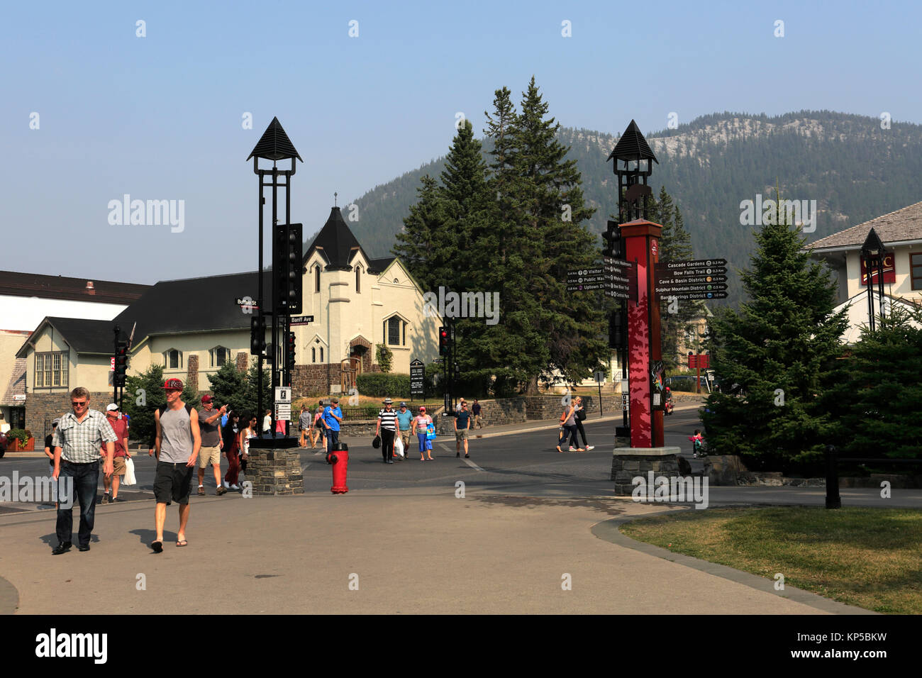 View over Banff town, Banff national Park, UNESCO World Heritage Site ...